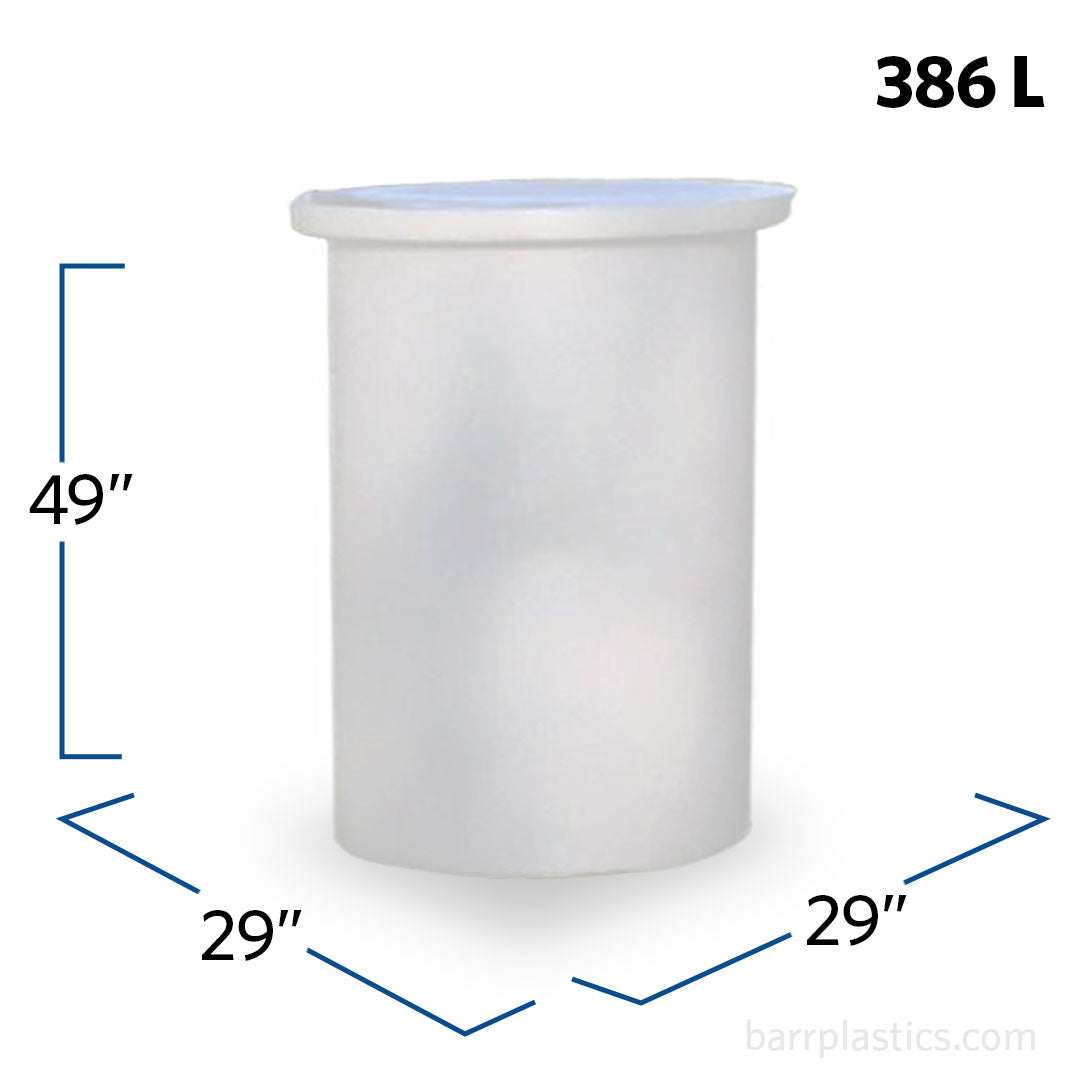 100 Gallon Open Top Vertical Tank with Lid | OT-85-L | BARR Plastics