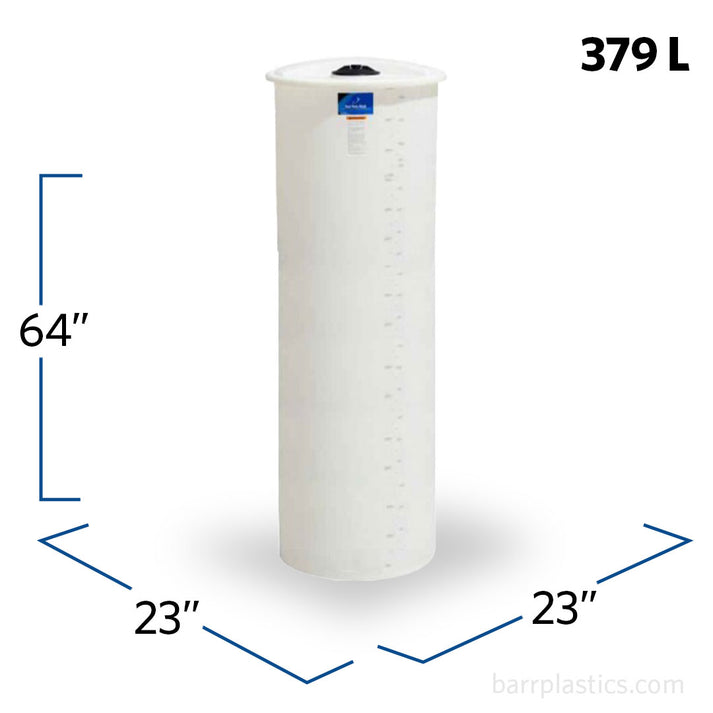 100 Gallon Plastic Vertical Batch Storage Tank | VT0100-28 | BARR Plastics