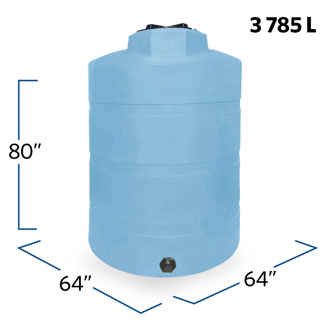 1000 Gallon Plastic Vertical Liquid Storage Tank | 40154 | BARR Plastics