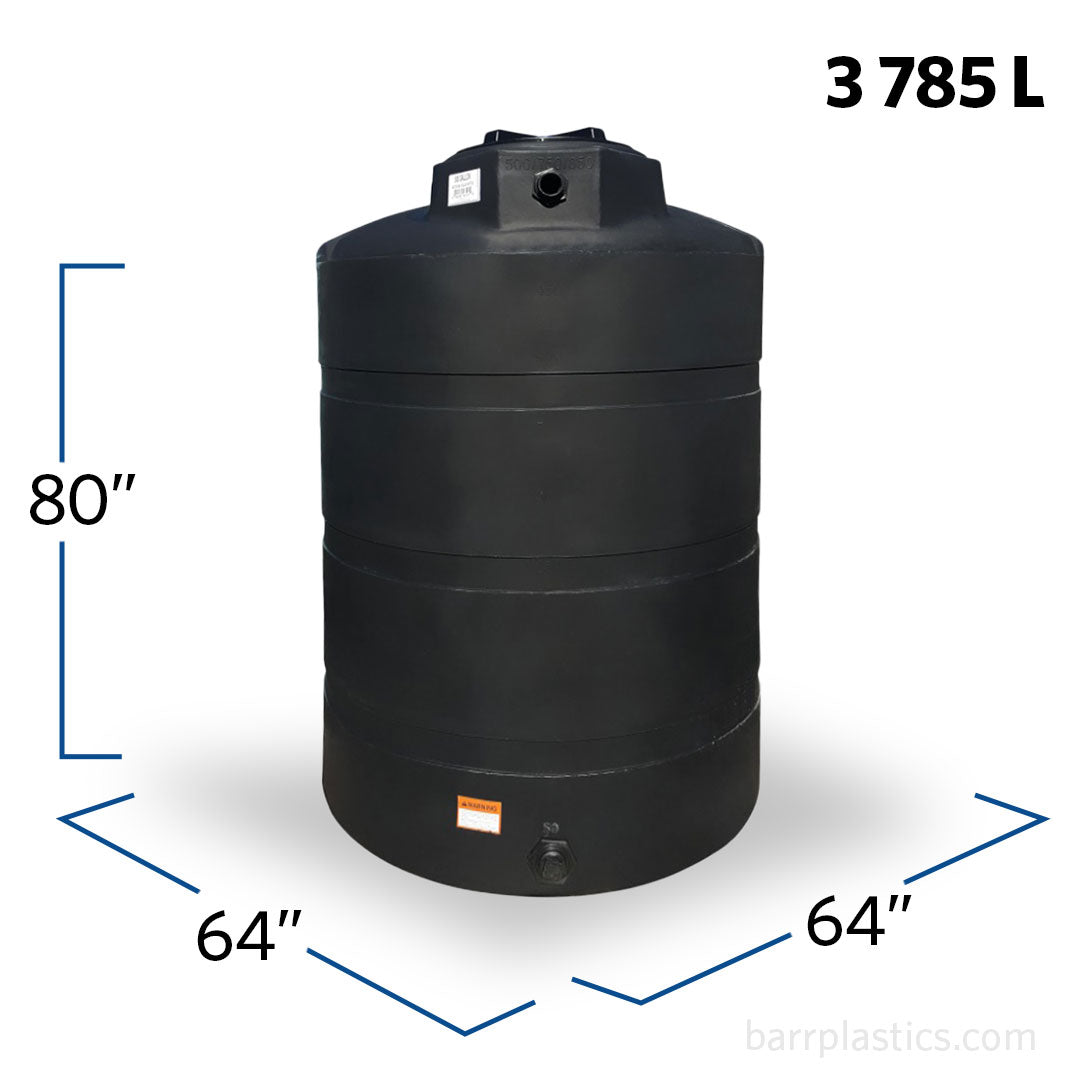 1000 Gallon Vertical Water Storage Tank | 40892 | BARR Plastics