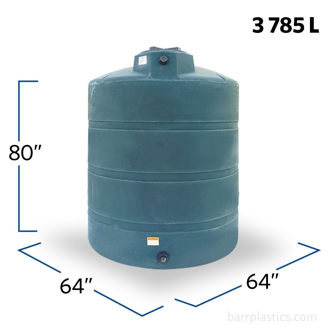 1000 Gallon Vertical Water Storage Tank | 41686 | BARR Plastics