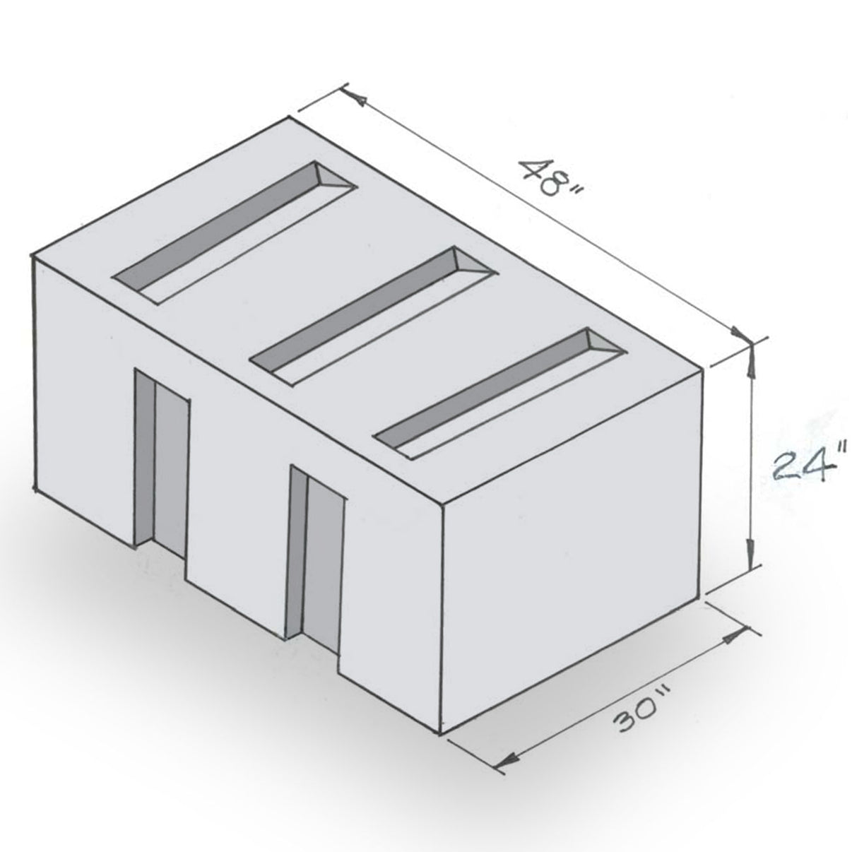 138 Gallon Box Shaped Tank | T115HW | BARR Plastics