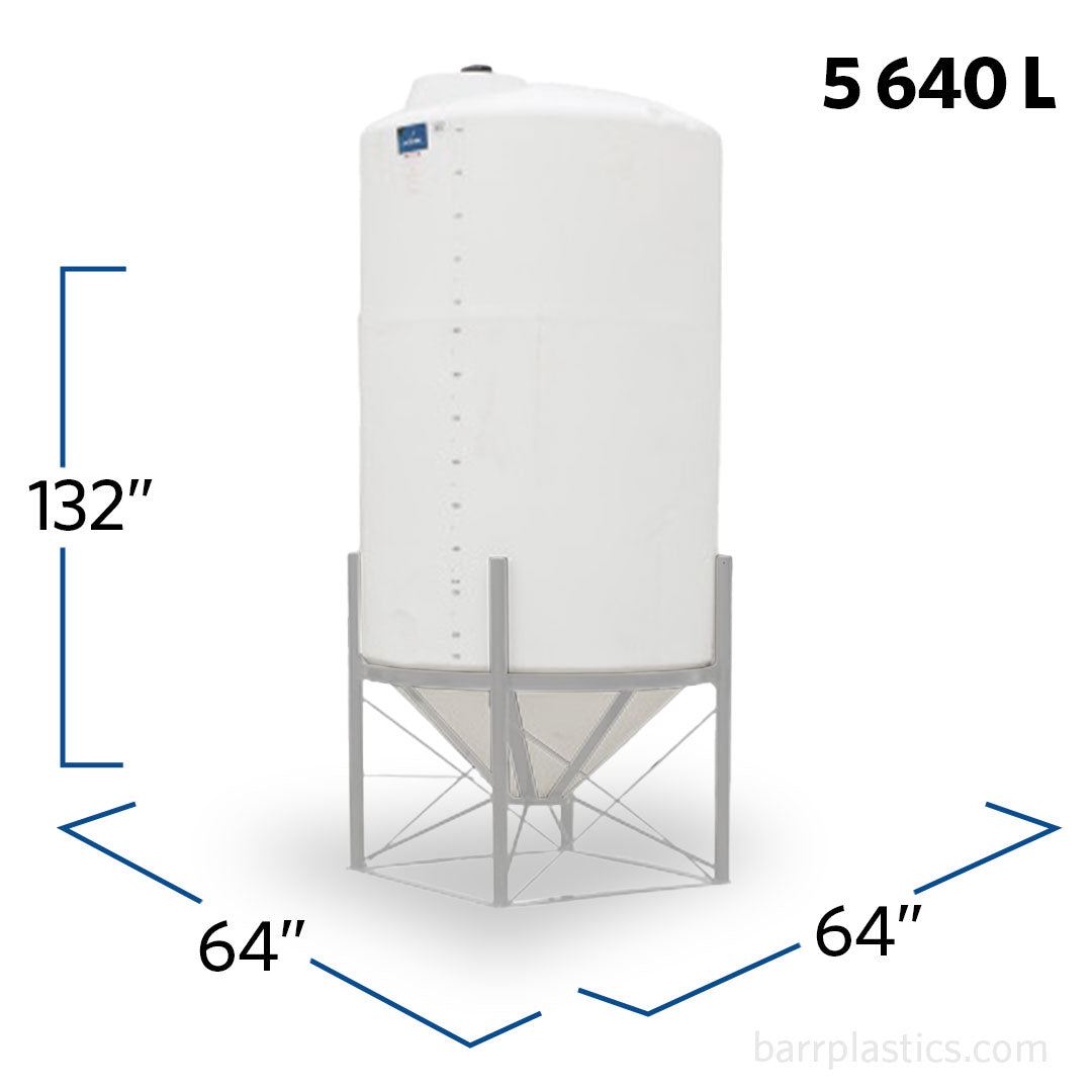 1490 Gallon 45° Cone Bottom Tank | CB1490-64 | BARR Plastics