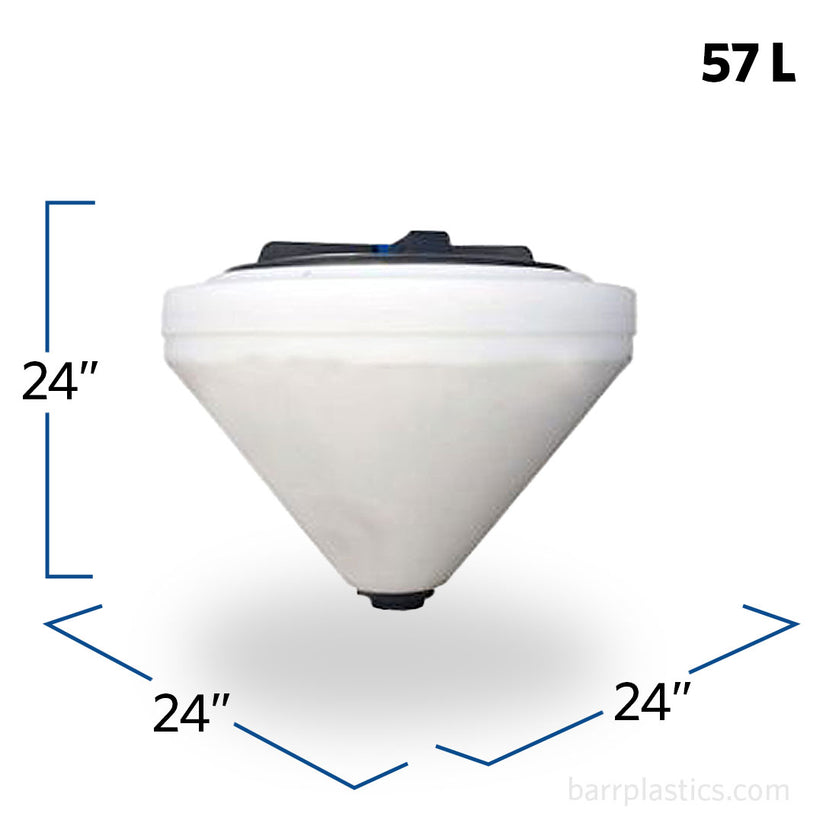 15 Gallon 57 Degree Plastic Cone Bottom Inductor Tank | 42064 | BARR ...