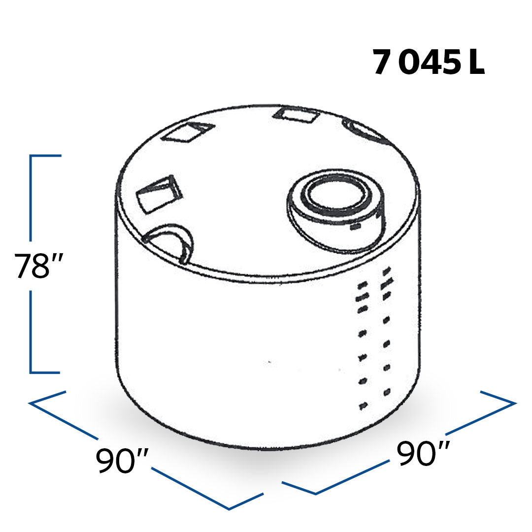 1860 Gallon Plastic Vertical Water Storage Tank | 44520 | BARR Plastics