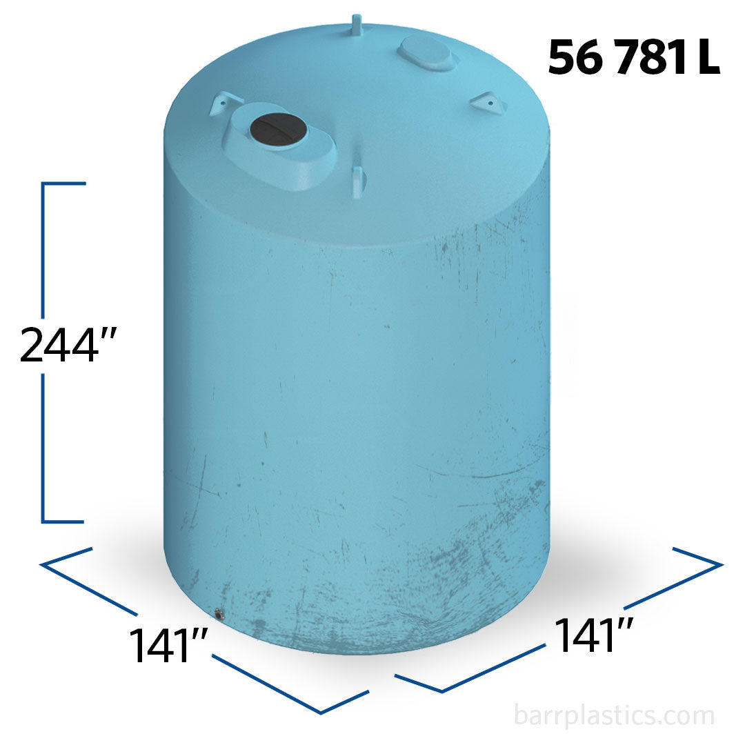 15500 Gallon Plastic Vertical Liquid Storage Tank | 43943 | BARR Plastics