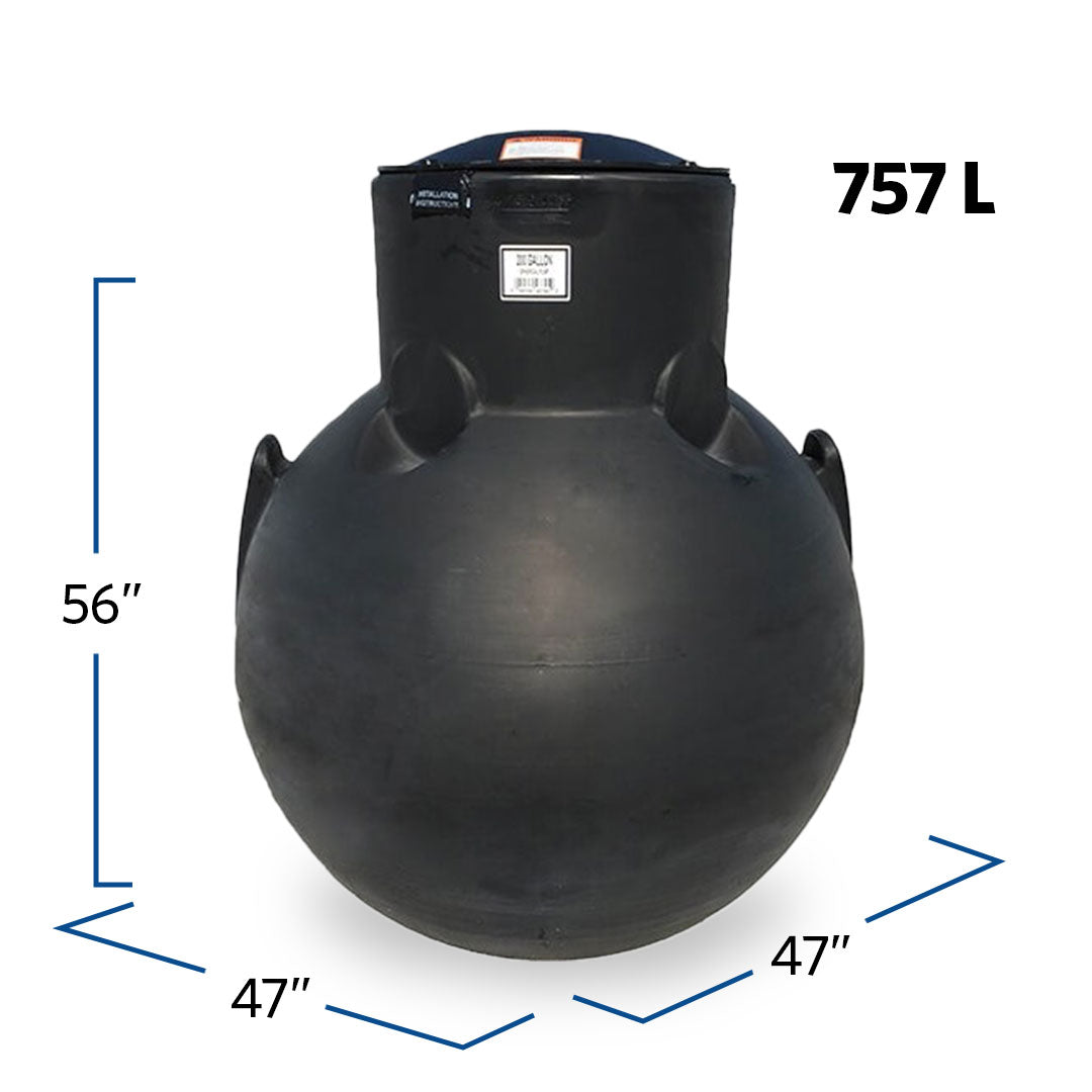 165 Gallon Spherical Septic Tank | 43745 | BARR Plastics
