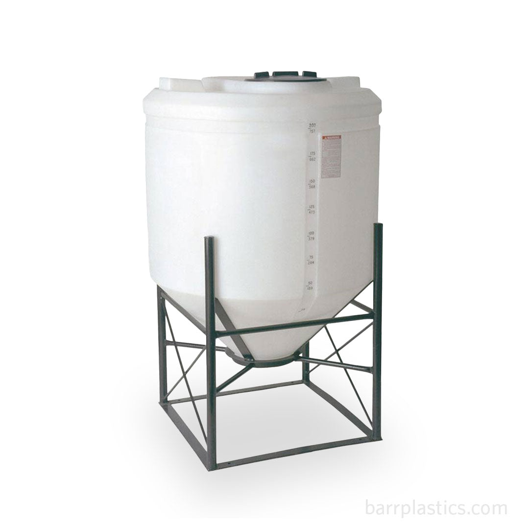 200 Gallon 45 Degree Plastic Cone Bottom Tank | CB0200-42 | BARR Plastics