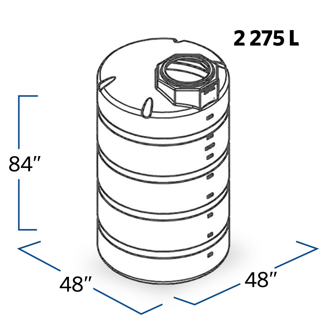 500 Gallon Plastic Vertical Water Storage Tank | 44517 | BARR Plastics