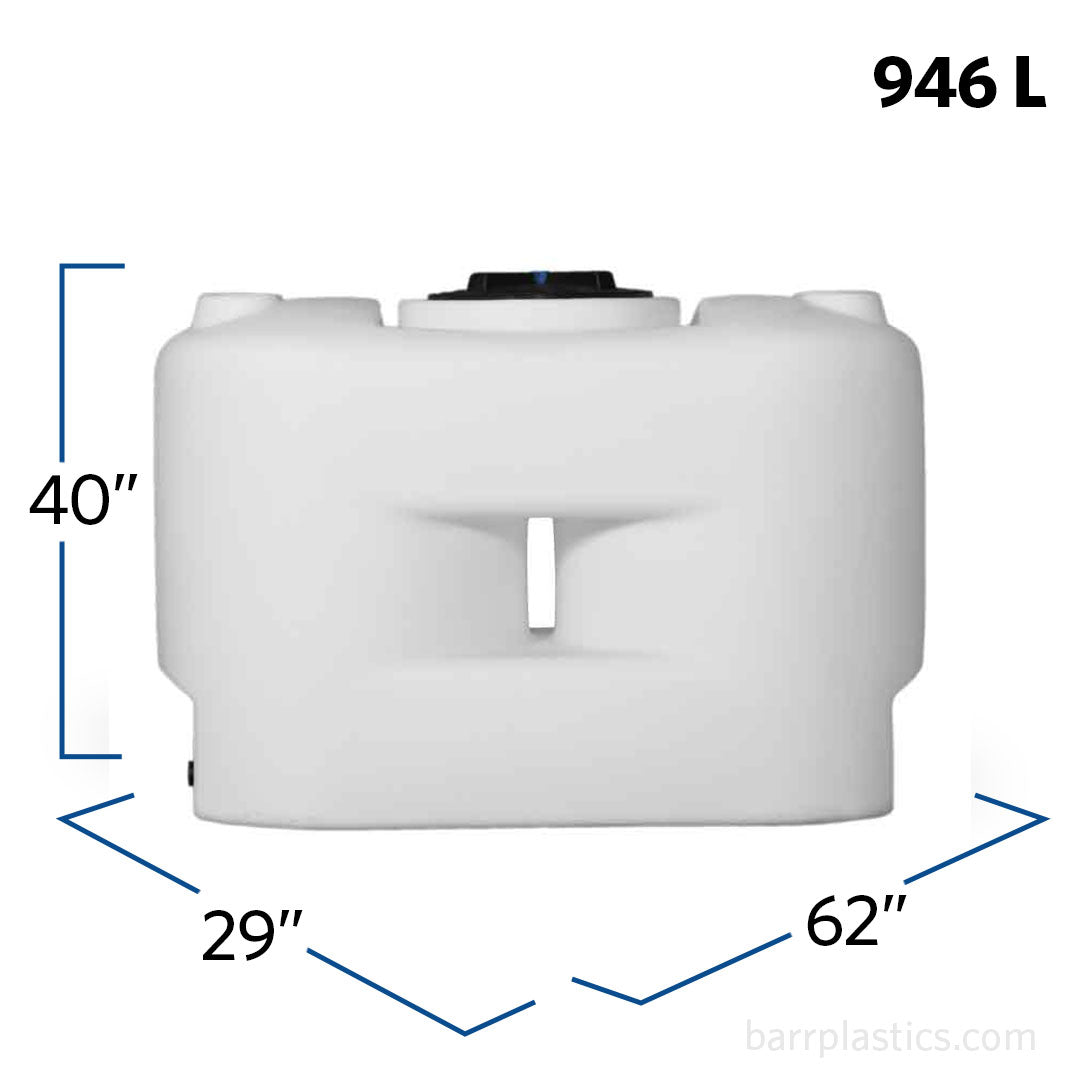250-Gallon Doorway Storage Tank with Fittings | BARR Plastics