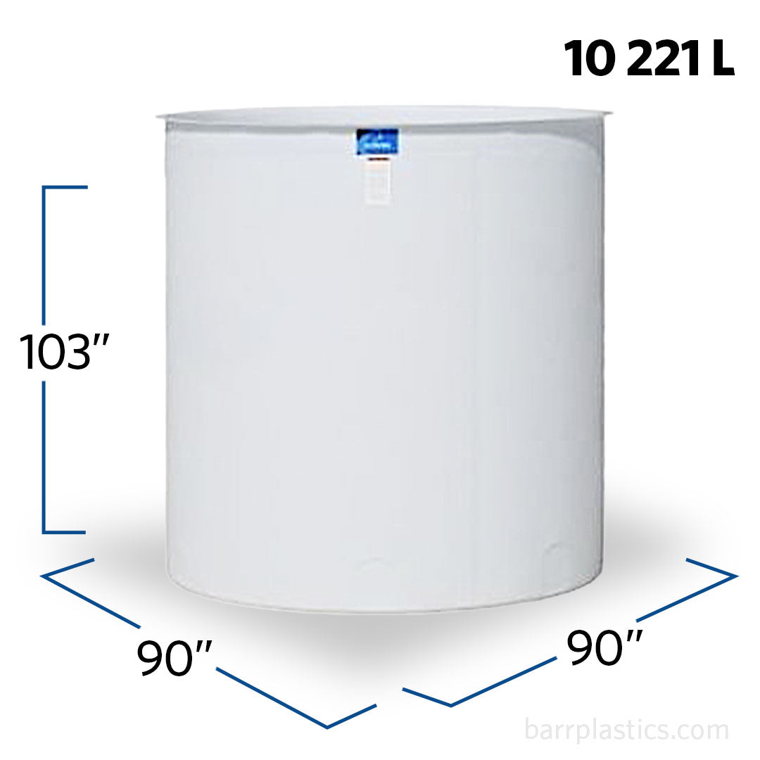 2700 Gallon Plastic Open Top Batch Storage Tank | OP2700-90 | BARR Plastics