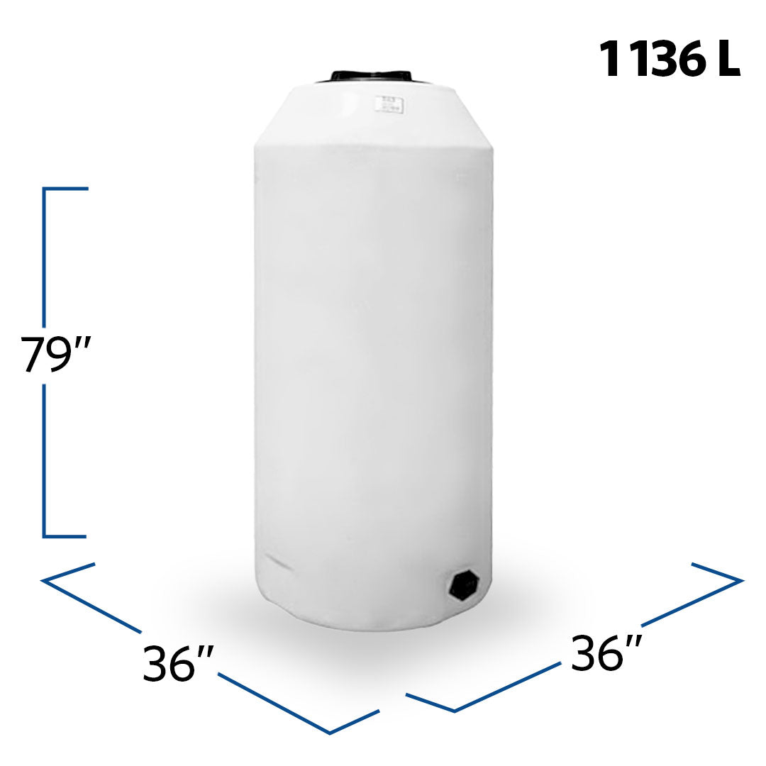 300 Gallon Plastic Vertical Liquid Storage Tank | 40213 | BARR Plastics