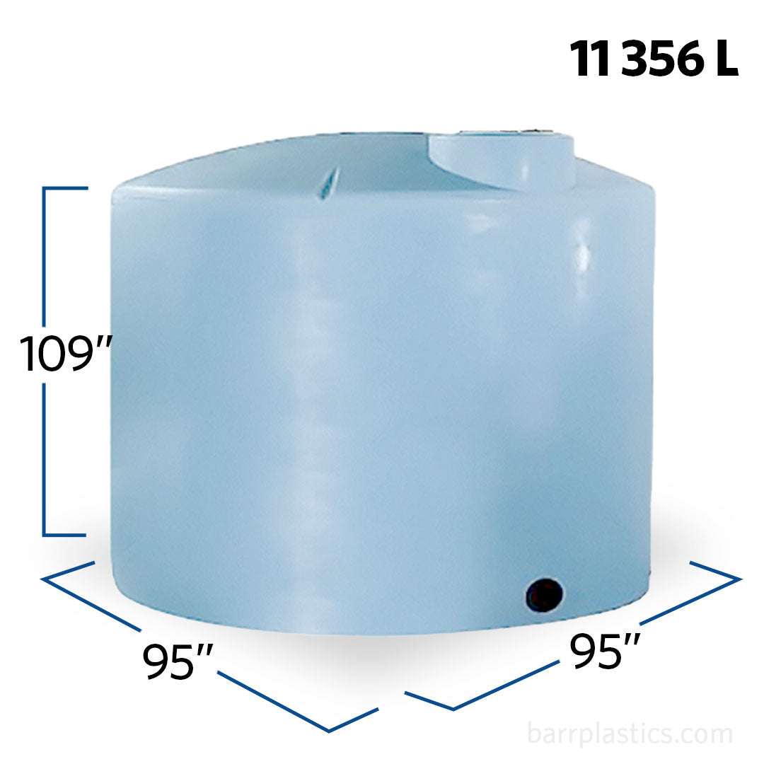 3000 Gallon Plastic Vertical Liquid Storage Tank | 40755 | BARR Plastics