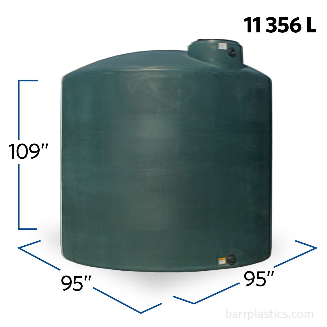 3000 Gallon Vertical Water Storage Tank | 40868 | BARR Plastics