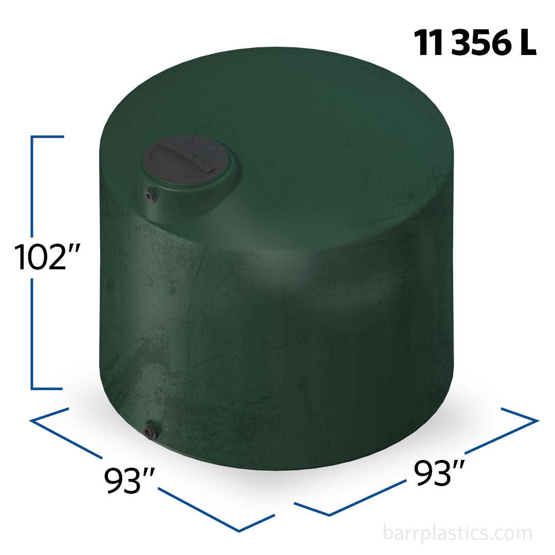 3000 Gallon Vertical Water Storage Tank | 44135| BARR Plastics