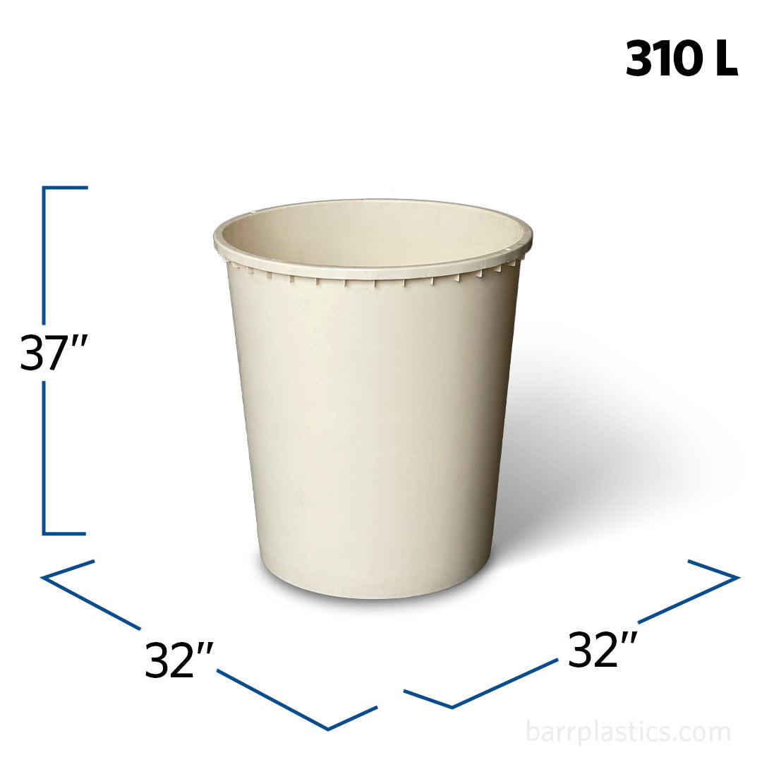 310L GRAF Beige Classic Round Rain Barrel with Lid & Tap | 500218 ...