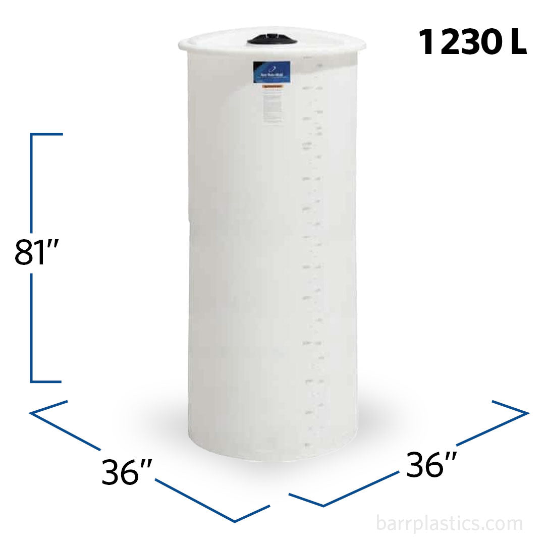 325 Gallon Plastic Vertical Liquid Storage Tank | VT0325-36 | BARR Plastics