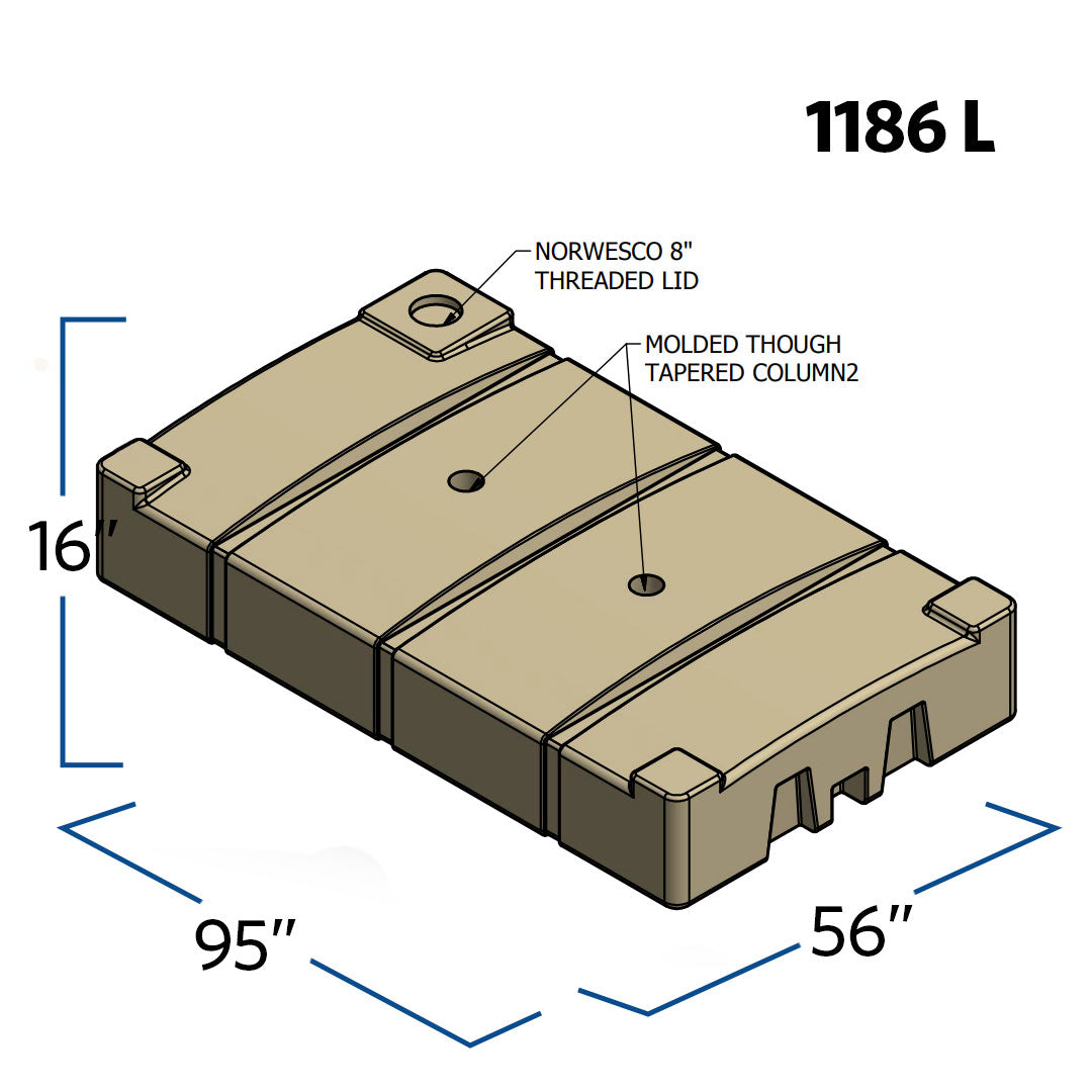 300 Gallon Low Profile Tank | 45317 | BARR Plastics