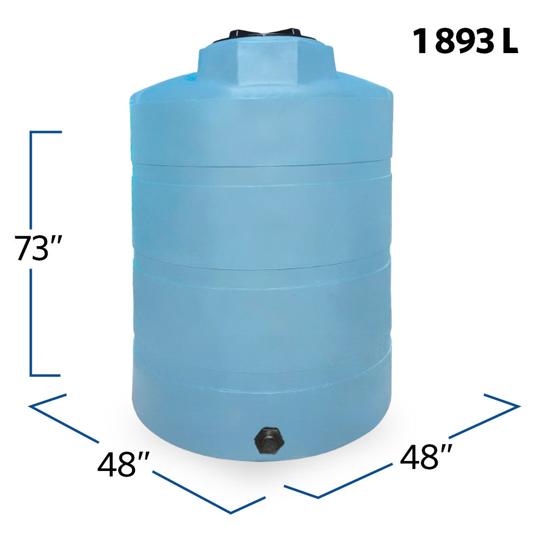 500 Gallon Plastic Vertical Liquid Storage Tank | 40150 | BARR Plastics
