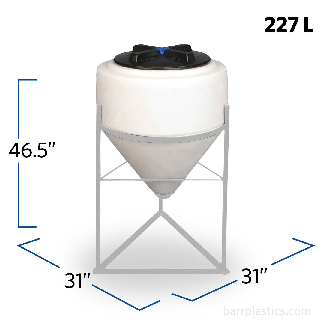 60 Gallon 45 Degree Plastic Cone Bottom Inductor Tank | 62205 | BARR ...
