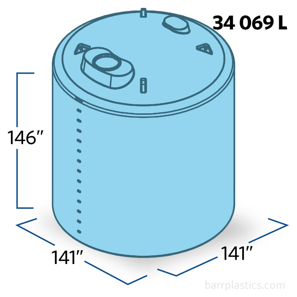 9000 Gallon Plastic Vertical Liquid Storage Tank | 43620 | BARR Plastics
