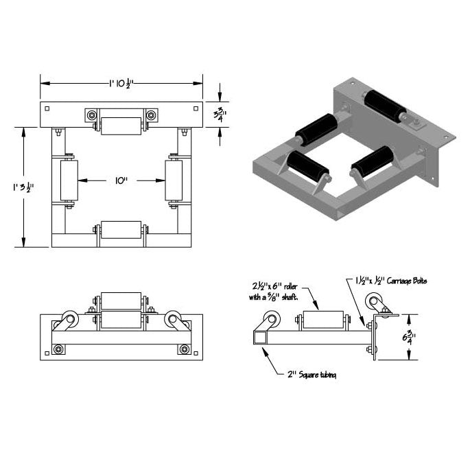 10" Square External Pile Guide Assembly | PH-10EX | BARR Plastics