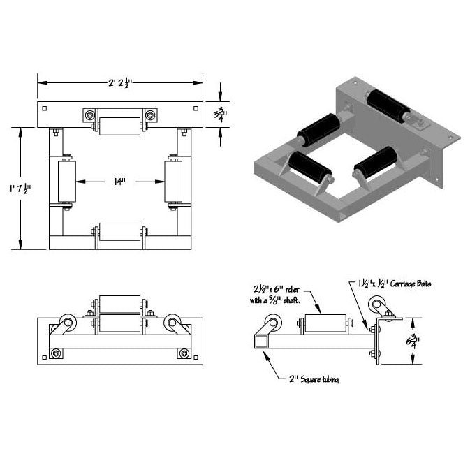 14" Square External Pile Guide Assembly | PH-14EX | BARR Plastics
