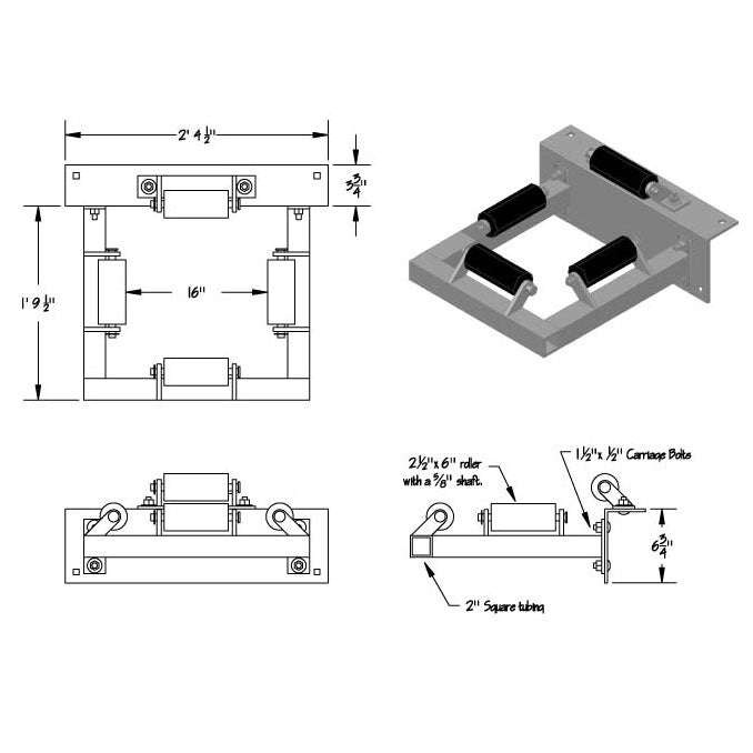 16" Square External Pile Guide Assembly | PH-16EX | BARR Plastics